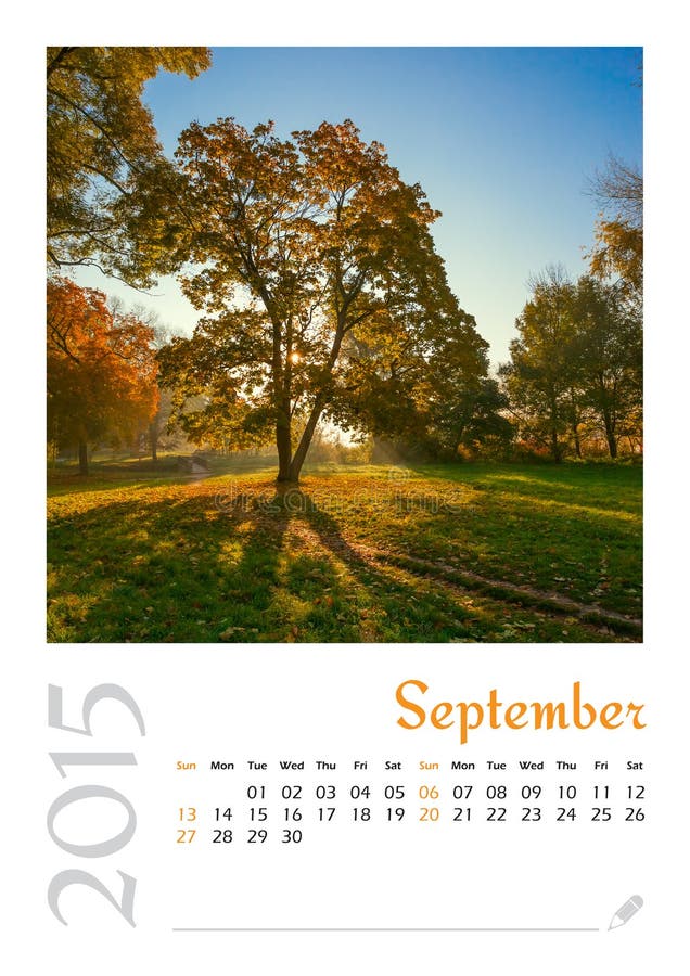 Photo Calendar with Minimalist Landscape 2015. Stock Image - Image of ...