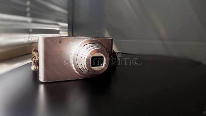 Photo Camera with Black Curtain and Background Stock Photo - Image of ...