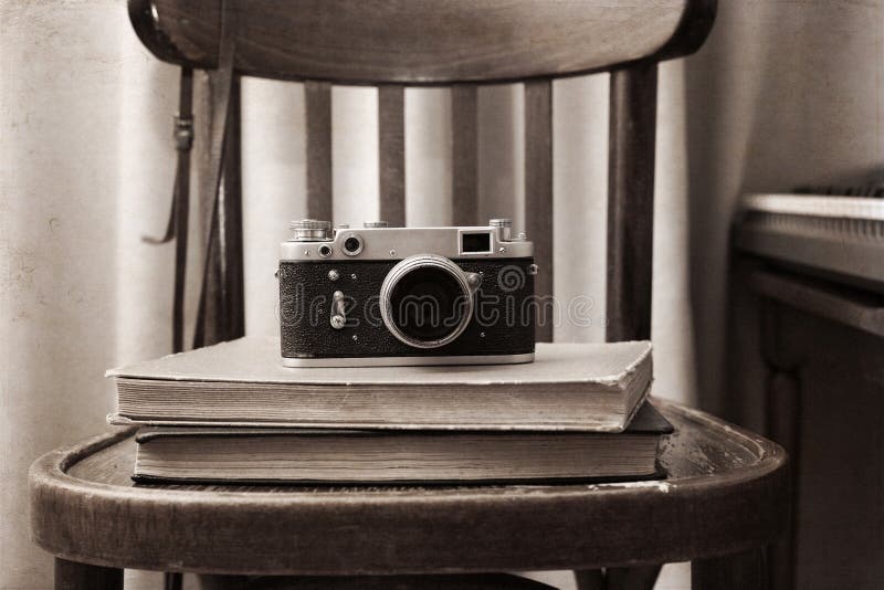 Photo-camera, books stock photo. Image of camera, retro - 67127056