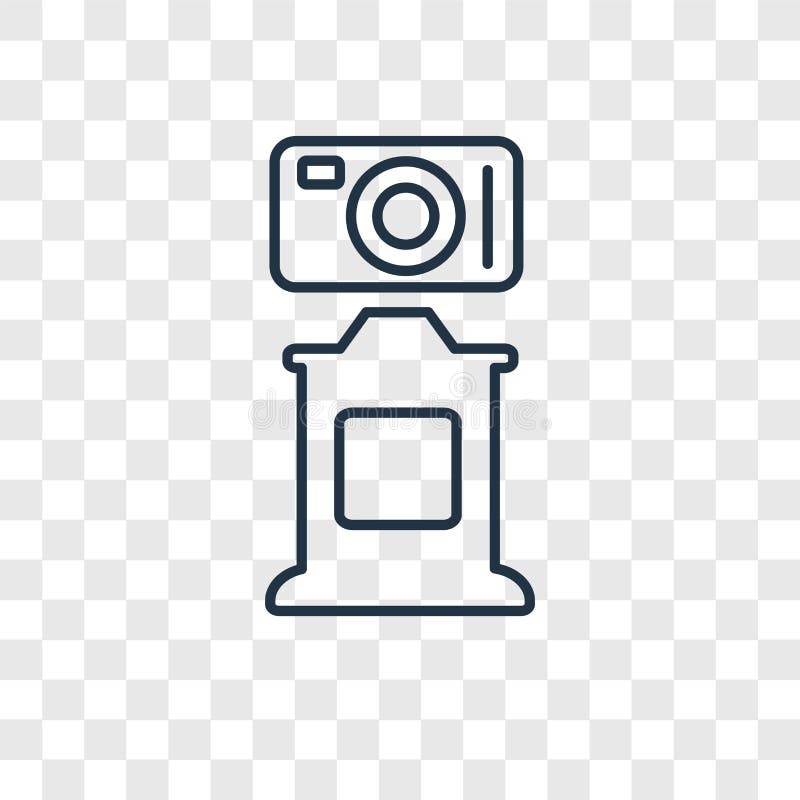 Camera Concept Vector Linear Icon Isolated on Transparent Background ...