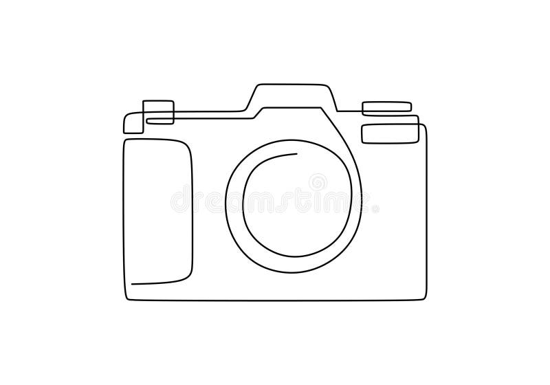 Photo Camera in Continuous One Line Art Drawing Stock Vector ...