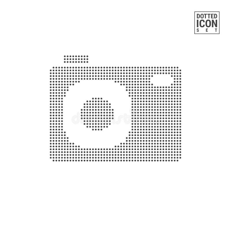 Photo Camera Dot Pattern Icon. Snapshot Dotted Icon Isolated on White ...