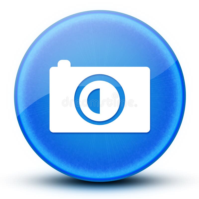 Camera Eyeball Glossy Elegant Blue Round Button Abstract Stock ...