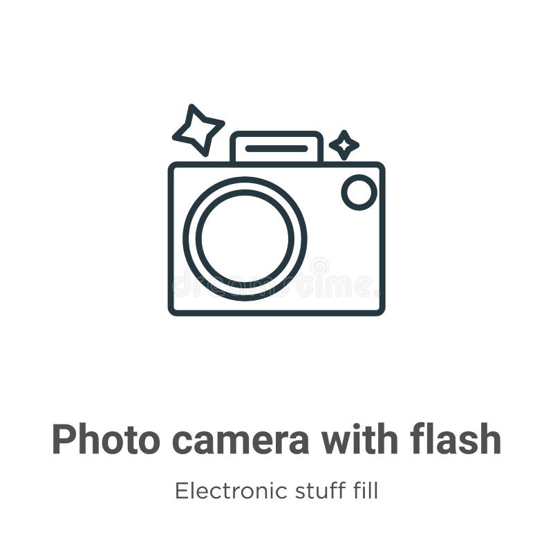 Camera with Flash Icon in Filled, Thin Line, Outline and Stroke Style ...