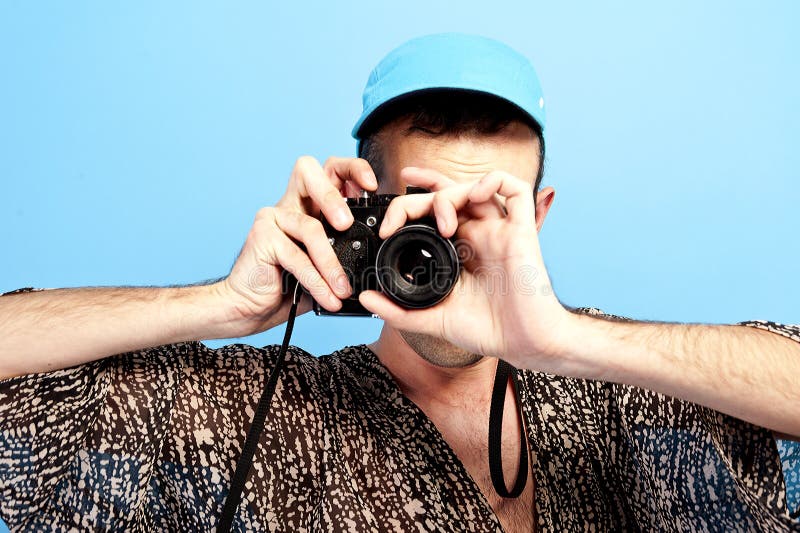 Photo camera guy stock image. Image of photographer, person - 25656543