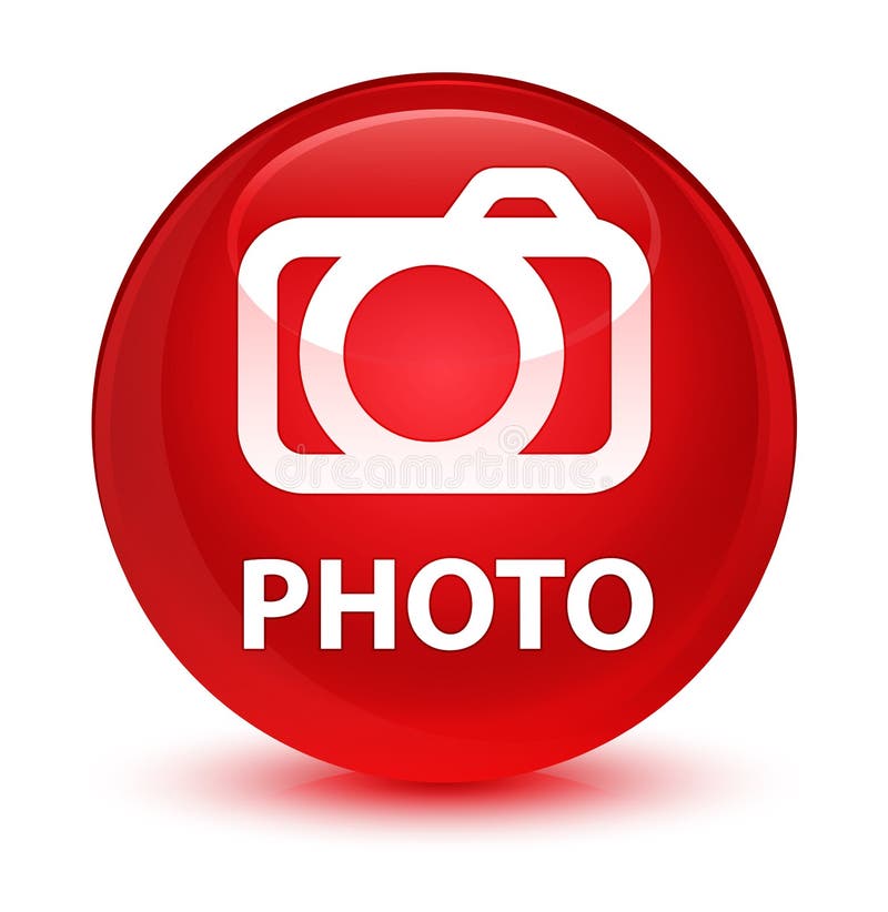 Photo (camera Icon) Glassy Red Round Button Stock Illustration ...