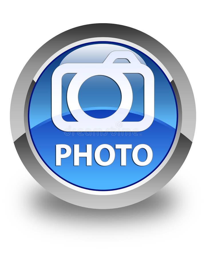 Photo (camera Icon) Glossy Blue Round Button Stock Illustration ...