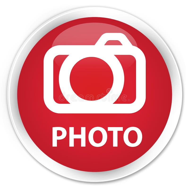 Photo (camera Icon) Premium Red Round Button Stock Illustration ...