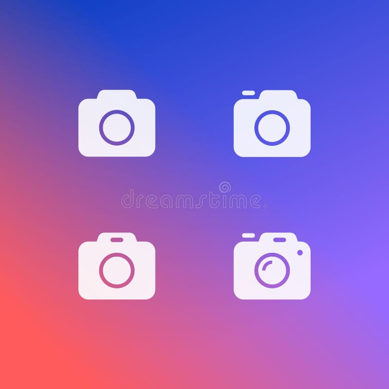 Photo Camera Icon Set Isolated. Modern Simple Symbol for Graphic and ...