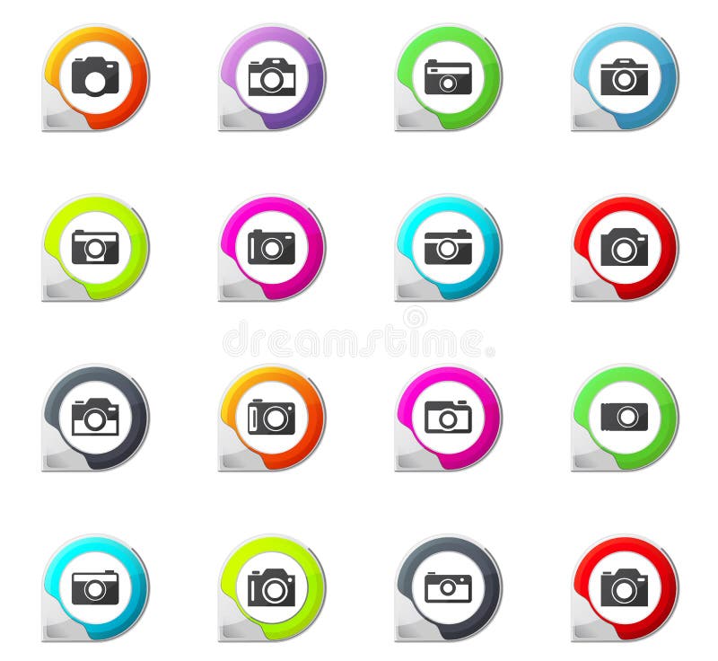 Photo camera icon set stock illustration. Illustration of icon - 89239519