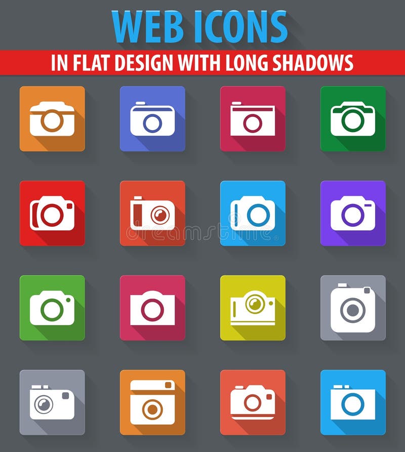 Photo camera icon set stock vector. Illustration of isolated - 89069050