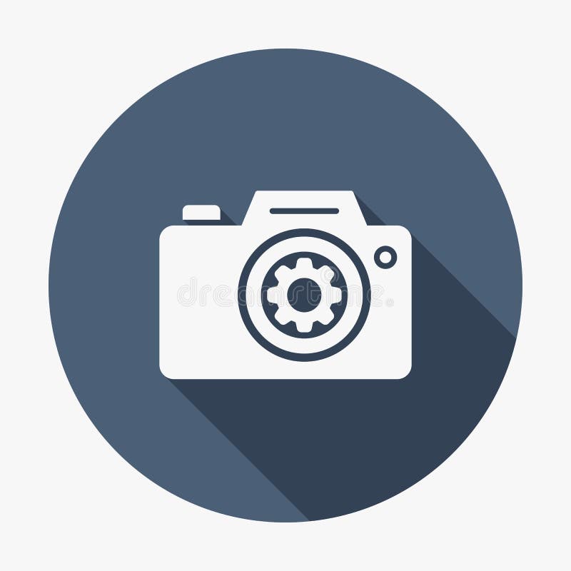 Photo Camera Icon, Technology Icon with Settings Sign. Photo Camera ...
