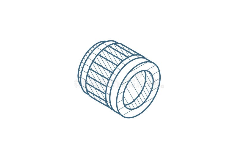 Photo Camera Lens, Optical Isometric Icon. 3d Line Art Technical ...