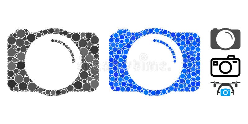 Photo Camera Mosaic Icon of Circle Dots Stock Vector - Illustration of ...