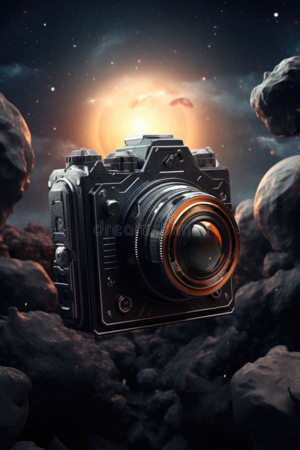 Photo Camera in Outer Space Stock Photo - Image of nature, optical ...