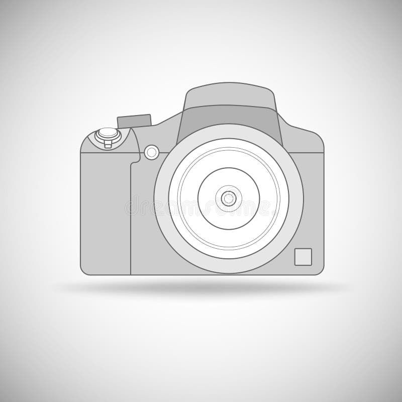 Photo camera outline. stock vector. Illustration of camera - 46298671