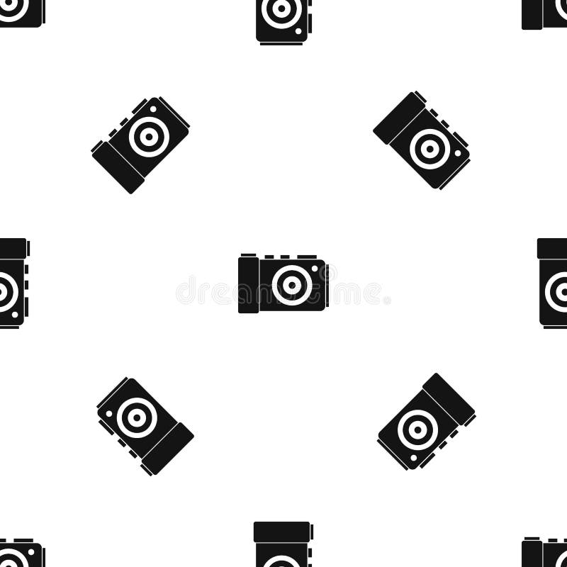 Photo Camera Pattern Seamless Black Stock Vector - Illustration of blog ...