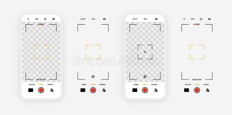 Photo Camera Phone Screen. Video Focus, Smartphone Display, Rec. Frame ...