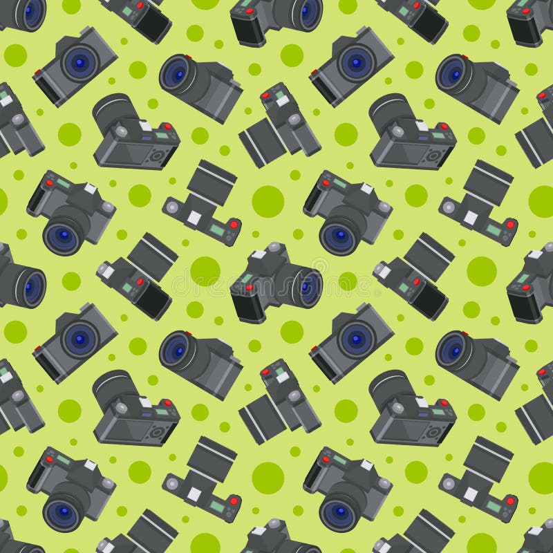 Photo Camera Seamless Pattern Stock Vector - Illustration of ...