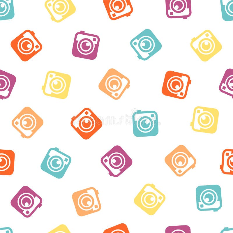 Photo Camera Seamless Pattern Stock Vector - Illustration of trendy ...