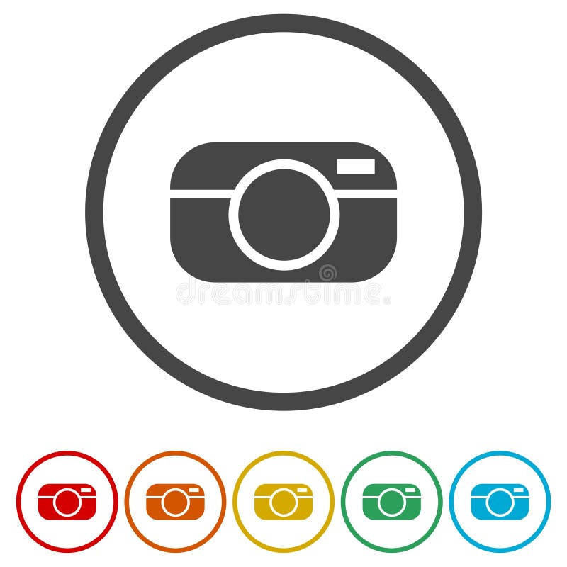 Photo Camera Silhouette with Circle Stock Vector - Illustration of ...