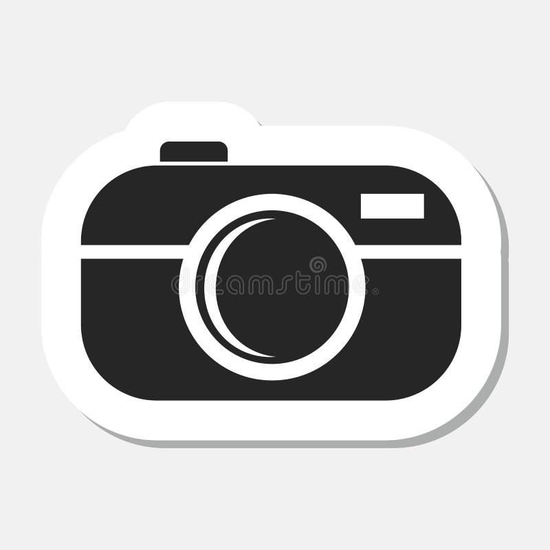 Photo camera sticker stock vector. Illustration of button - 83501214