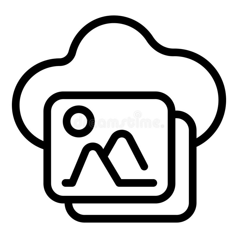 Photo Camera Storage Icon Outline Vector. Cloud Images Memory Stock ...