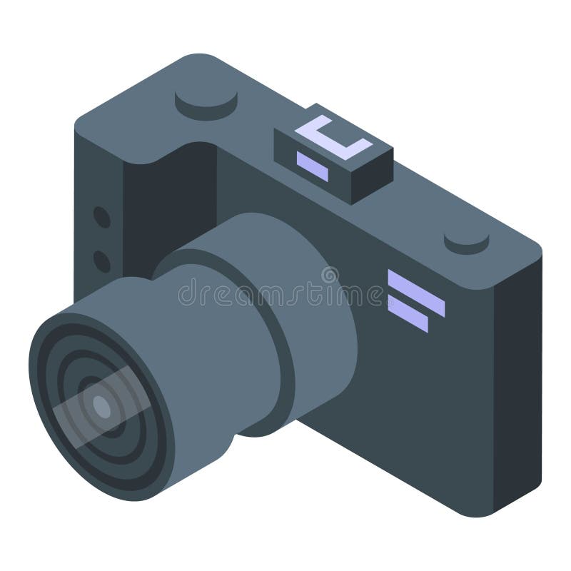 Photo Camera is Taking a Picture in Isometric View Stock Illustration ...