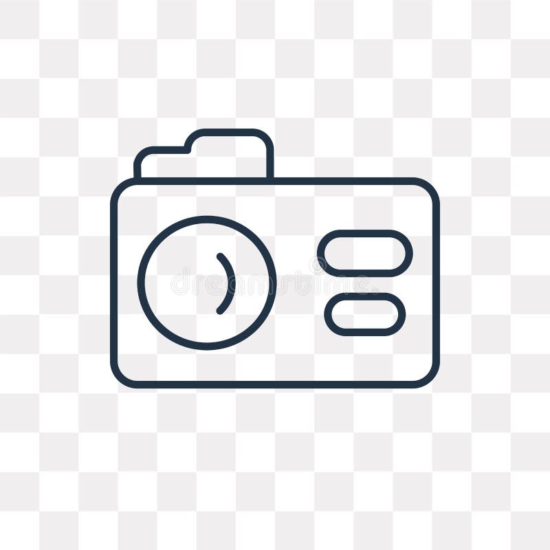 Photo Camera Vector Icon Isolated on Transparent Background, Lin Stock ...