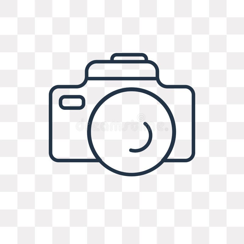 Photo Camera Vector Icon Isolated on Transparent Background, Lin Stock ...