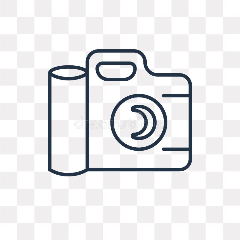 Photo Camera Vector Icon Isolated on Transparent Background, Lin Stock ...
