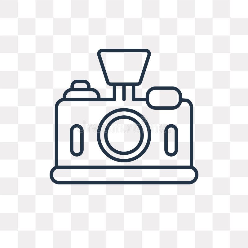 Photo Camera Vector Icon Isolated on Transparent Background, Lin Stock ...