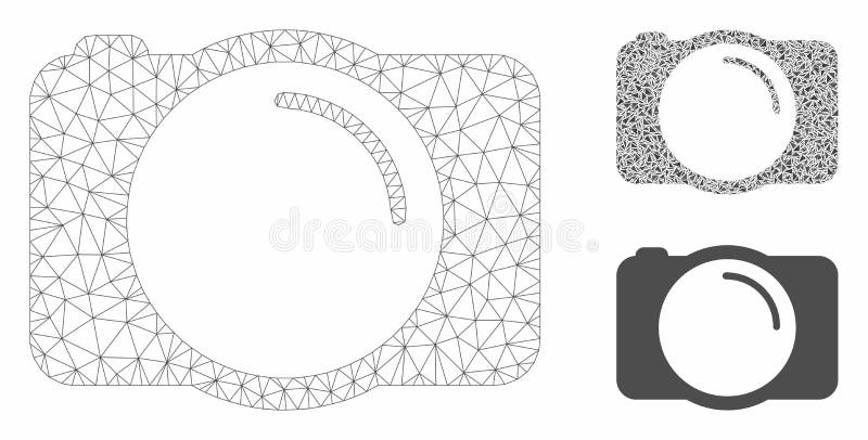 Photo Camera Vector Mesh 2D Model and Triangle Mosaic Icon Stock Vector ...