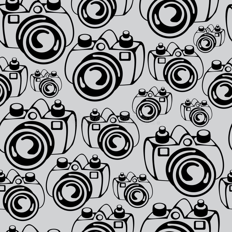 Photo Cameras Seamless Pattern Stock Vector - Illustration of seamless ...