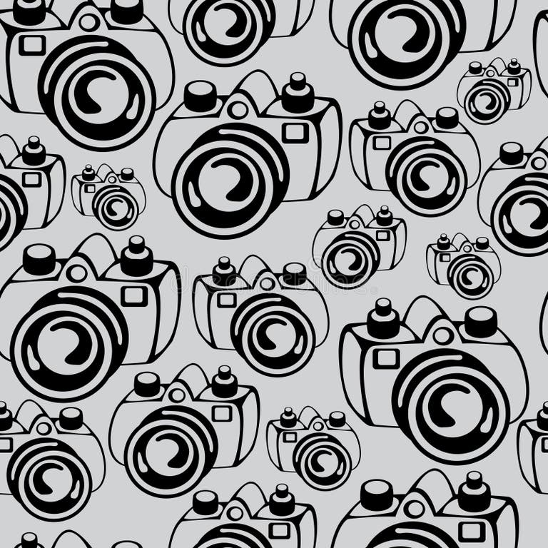 Photo Cameras Seamless Pattern Stock Vector - Illustration of seamless ...