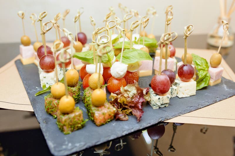 Photo of Canape on the Tray Stock Image - Image of decoration, luxury ...