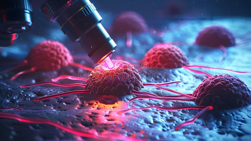 Photo of a Cancer Biopsy Sample Being Analysis. Stock Illustration ...