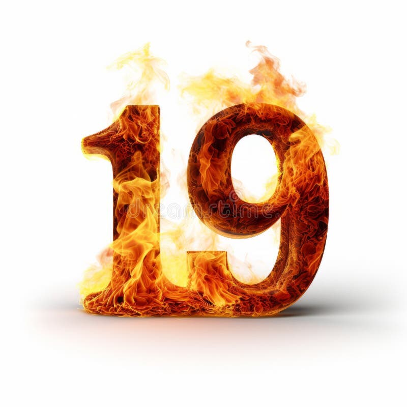 Flaming Number 19: a Humorous and Hyperrealist Luxury Fire Text Effect ...