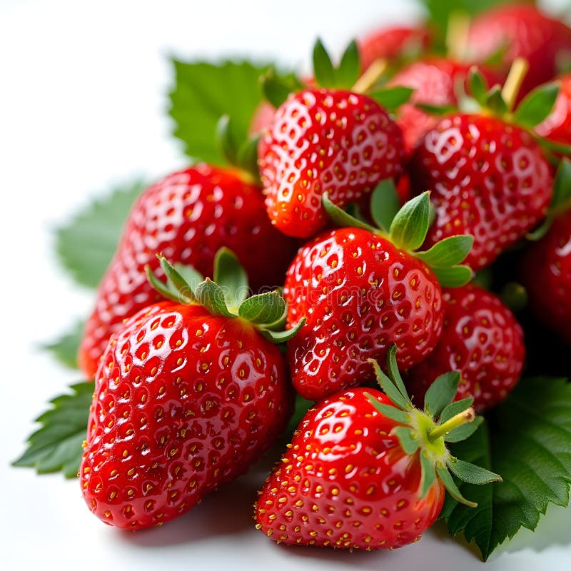 This Photo Captures a Delectable Cluster of Fresh, Ripe Strawberries ...