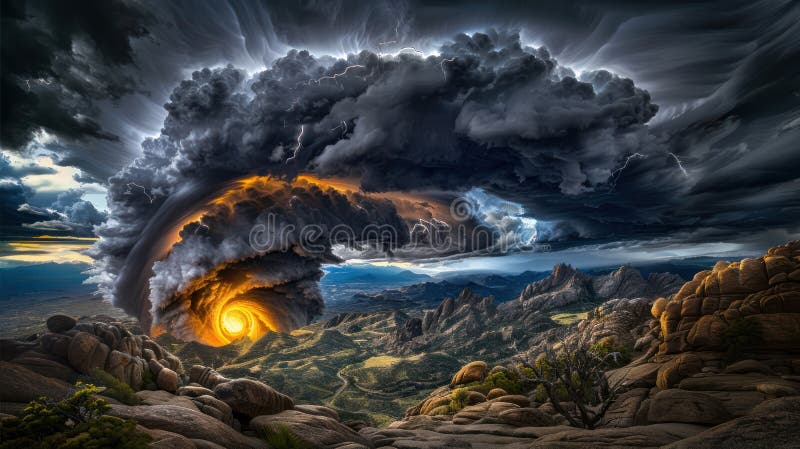 Menacing Storm Clouds Gathering Over Majestic Mountain Range, Dramatic ...