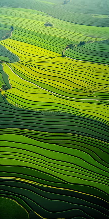 Vibrant Aerial Photography: Captivating Green Rice Fields in Fan Ho ...