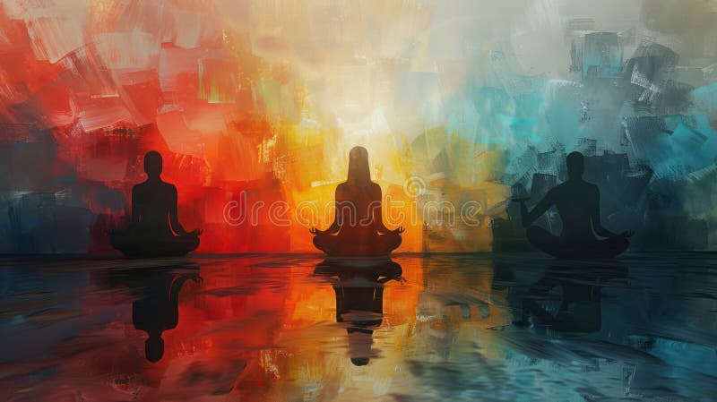 Devoted Individuals in Spiritual Reflection Stock Illustration ...