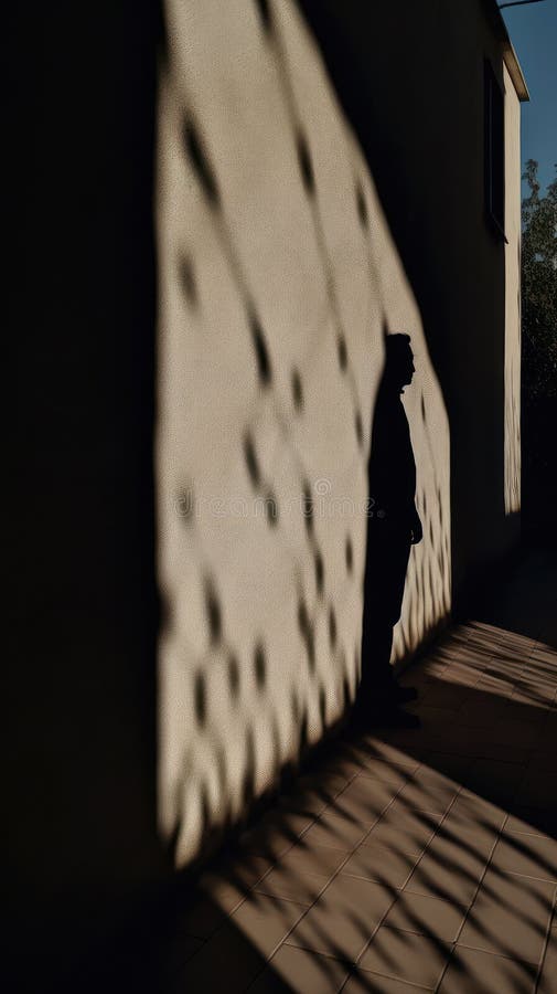 Enigmatic Shadow on the Wall in Stunning 8K Stock Illustration ...