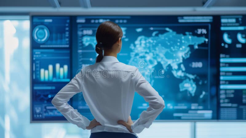 The Photo Captures a Person from Behind Looking at a Complex Array of ...