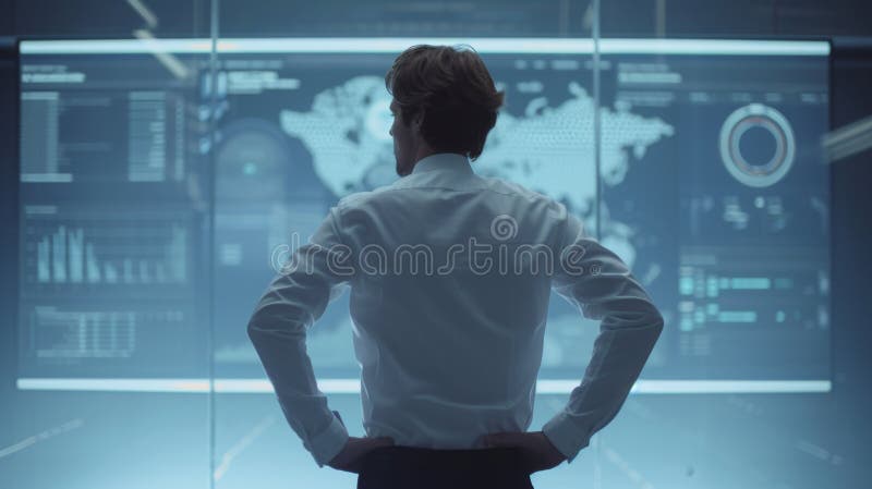 The Photo Captures a Person from Behind Looking at a Complex Array of ...