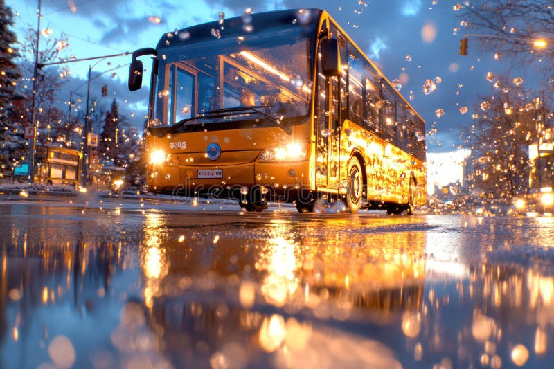 Urban Transit: a Modern Bus System in Metropolitan Architecture Stock ...