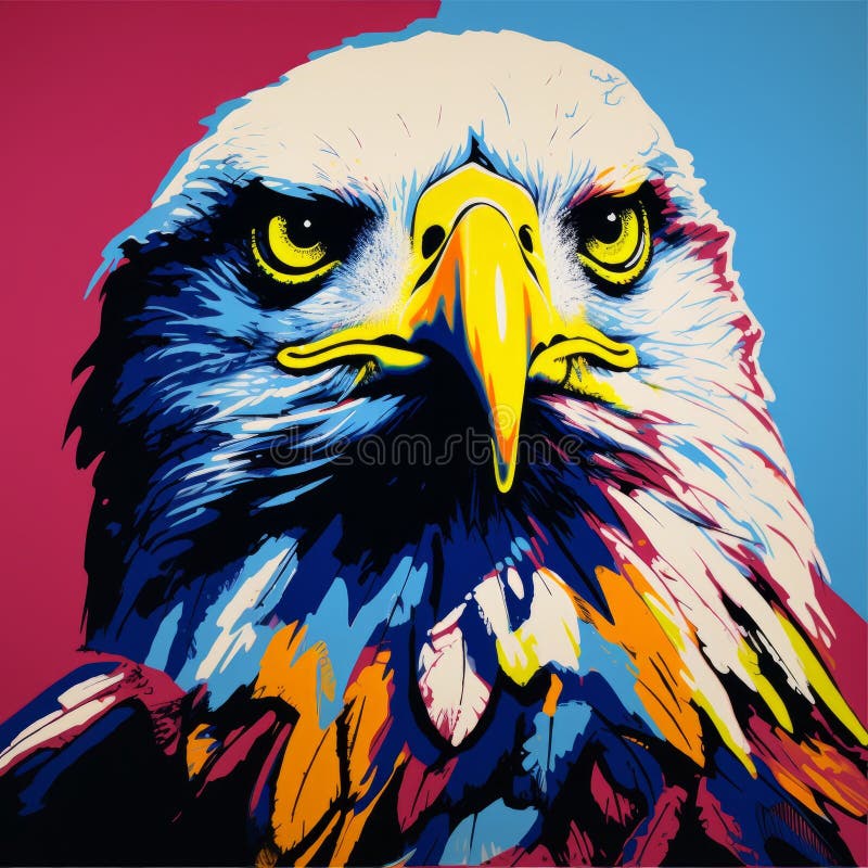 Abstract Eagle Portrait: American Propaganda Inspired Stencil Art Stock ...