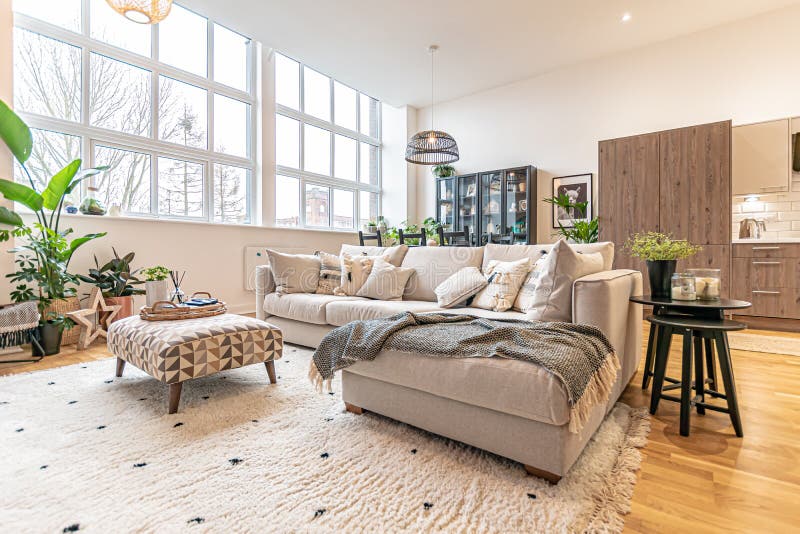 Luxurious Open Plan: a Spacious and Stylish Apartment Stock Image ...