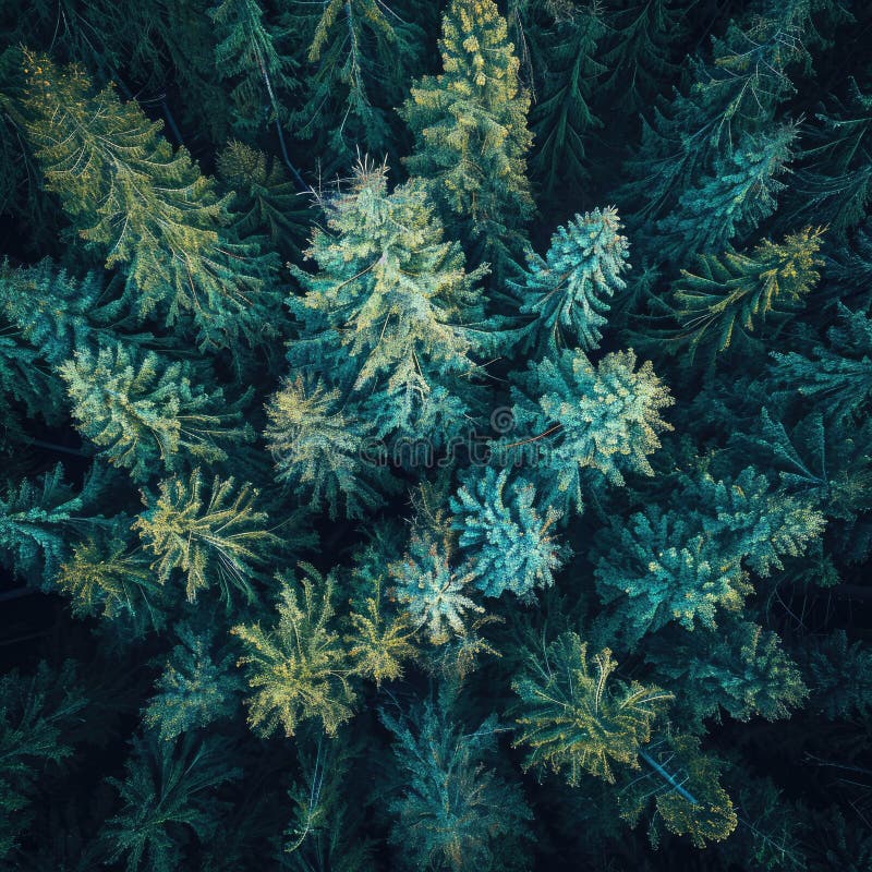 Aerial View of Group of Trees Stock Illustration - Illustration of ...