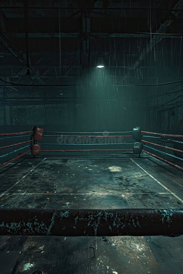 Boxing Ring with Referee in the Center. Generative AI. Stock Image ...